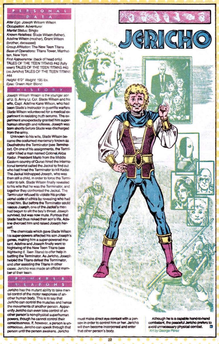 Jericho (Joseph Wilson): This Day In Comics - Teen Titans #43 Debut ...